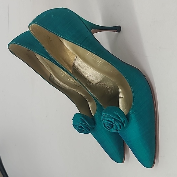 Vintage | Shoes | Deadstock Vintage 95s Heels Green Pumps | Poshmark
